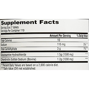 KIRKLAND Signature Extra Strength Glucosamine 1500 mg Chondroitin 1200 mg 220 Tablets