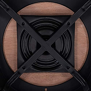 Alunaune 24" Swivel Metal Bar Stools Set of 4 High Back Counter Height Barstools Industrial Dining Bar Chairs with Large Wooden Seat-Matte Black