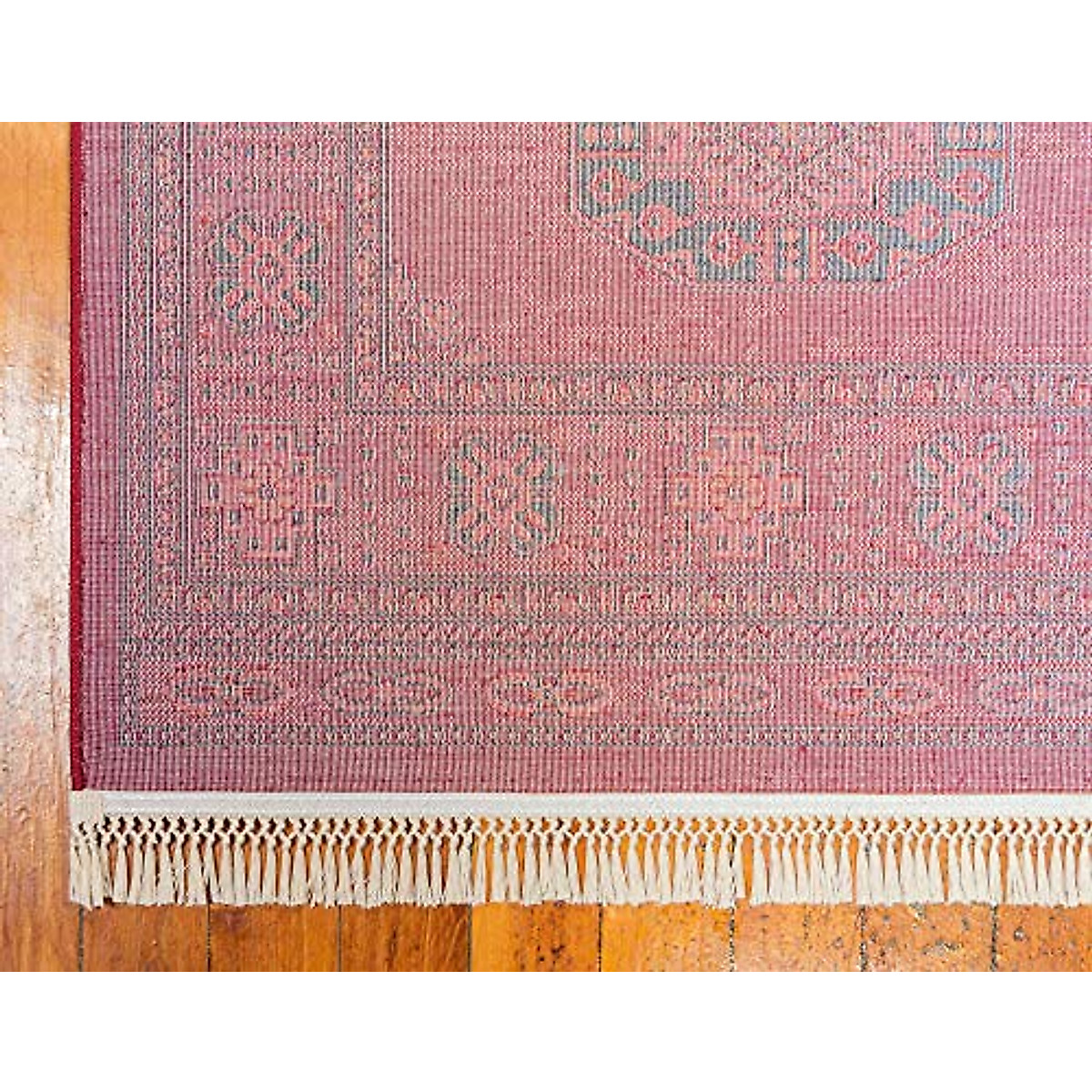 Unique Loom Tekke Collection Over-Dyed Saturated Traditional Torkaman Area Rug, 7 ft 0 in x 10 ft 0 in, Red/Black