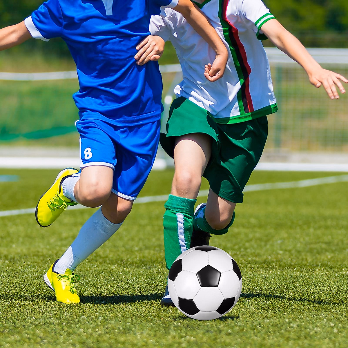 HyDren 4 Pcs Soccer Ball with Pump Official Size Indoor Outdoor Sports Soccer for Child Adult Players Game Training Back to School Gift(Size 5, Elegant)