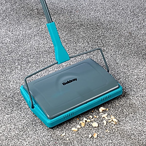 Beldray LA024855TQ Carpet Sweeper - Manual Floor Cleaner, Roller to Clean Carpets and Hard Floors, Pet Fur Remover, Easy Use, Brush Comb to Remove Dirt/Hair from Bristles, Thin & Compact, Lightweight