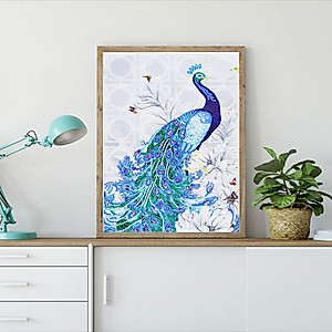 HAPPIShare 5D DIY Full Diamond Painting Rhinestone 3D Peacock Pictures of Crystals Embroidery Kits Arts, Crafts & Sewing Cross Stitch