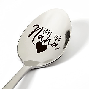 Nana Gifts from Grandkids Grandchildren Grandson, Love You Nana Spoon Engraved Stainless Steel, Coffee Tea Lovers Gifts for Women Nana, Best Birthday Valentine Mother's Day Christmas Gift