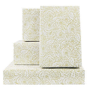 Rose Wrapping Paper On White Gift Wrapping Paper 4 Sheets Folded Flat 20x30 Inches Per Sheet, Flower Gift Wrap for Wedding, Birthday, Bridal Showers,Mother's Day, Valentine's Day Holiday Christening and More Occasion