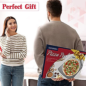 DIMBRAH Pizza Peel 16 inch,Pizza Paddle Stainless Steel-Pizza Spatula Paddle Super Peel for Pizza Accessories,Metal Pizza Peel with Folding Handle