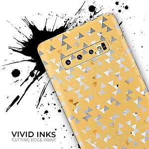 DesignSkinz Karamfila Yellow & Gray Floral V12 Protective Vinyl Decal Wrap Skin Cover Compatible with The Samsung Galaxy S20 (Screen Trim & Back Glass Skin)