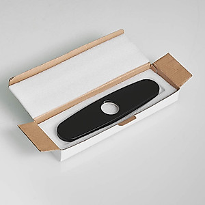 Fapully 10 Inch Sink Hole Cover,Black Faucet Deck Plate Escutcheon Plate for 3 Holes Kitchen Sink