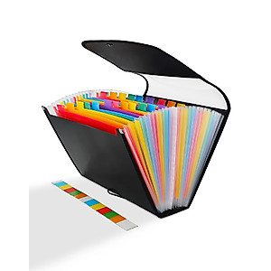 Expanding File Folder 26 Pockets Accordion File Organizer for A4 Letter Size Storage Organizer with Expandable Cover Paper Document Holder Organizer with Blank Tabs