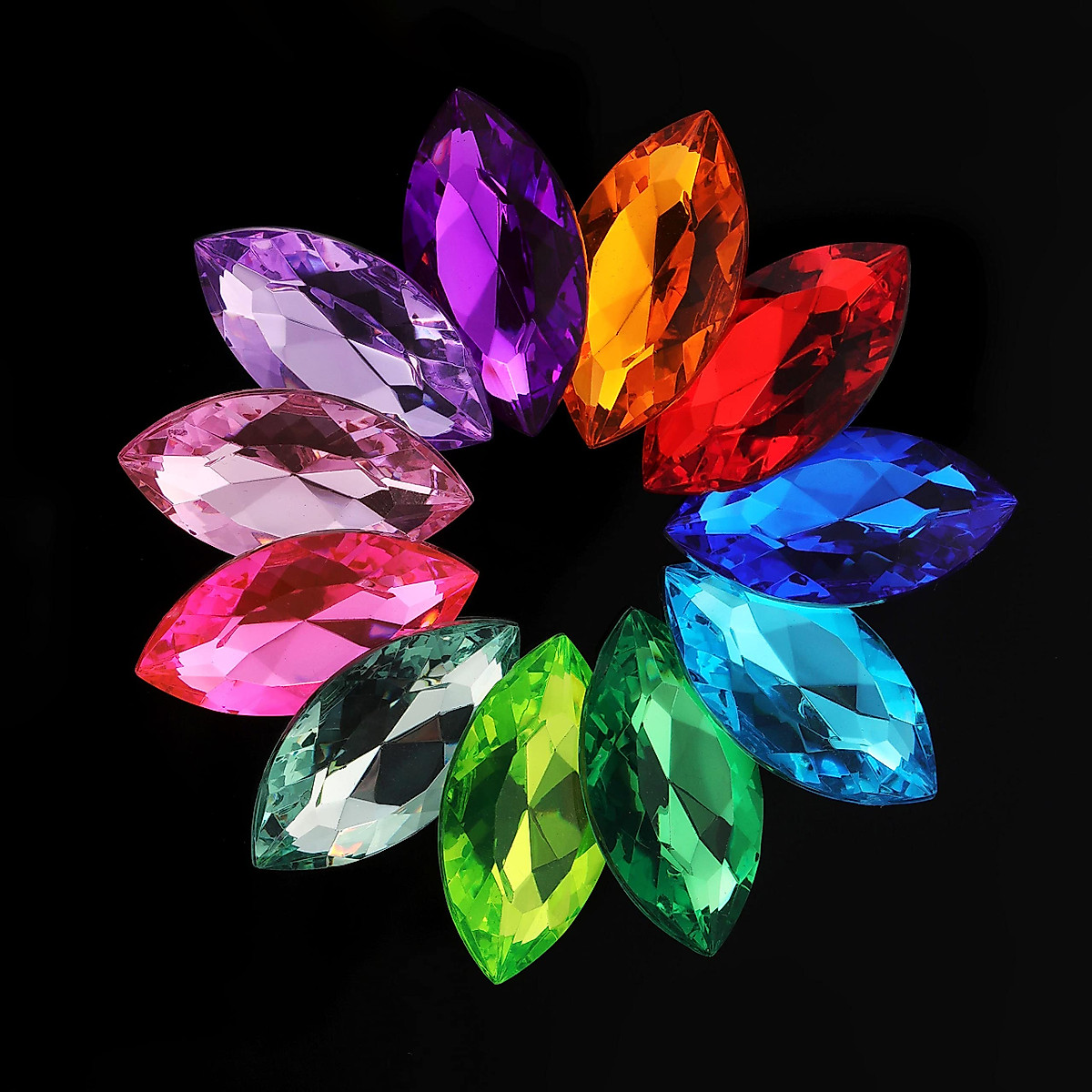 RICHNESS Pirate Treasure Jewels Jumbo Bling Diamonds Multi-Colored Treasure for Pirate Party Pack of 80pcs