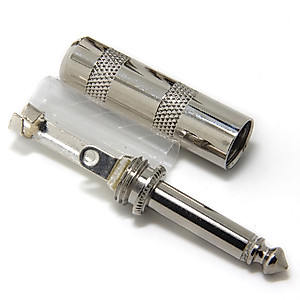 Ancable 4-Pack Audio 1/4" Plugs TS Jumbo Plugs Solder Type for Guitar, Instrument, Speaker/Microphone/Patch Cables - 6.35mm Male 1/4 Inch Phone Plug