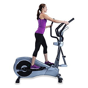 V-450 Standard Stride 17” Programmable Elliptical Exercise Cross Trainer w/Adjustable Arms & Pedals, HRC Control Program for Cardio Fitness Strength Conditioning Workout (Black/Gray, 450)