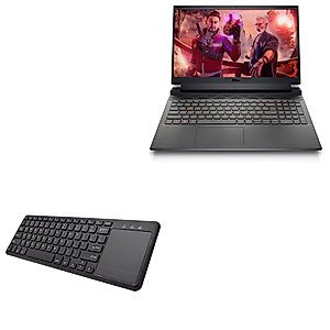 BoxWave Keyboard Compatible with Dell G15 Gaming (5525) (Keyboard MediaOne Keyboard with TouchPad, USB Fullsize Keyboard PC Wireless TrackPad for Dell G15 Gaming (5525) - Jet Black