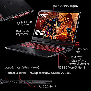 Acer Nitro 5 AN517-54-77KG Gaming Laptop | Intel Core i7-11800H | NVIDIA GeForce RTX 3050 Ti Laptop GPU | 17.3" FHD 144Hz IPS Display | 16GB DDR4 | 1TB NVMe SSD | Killer WiFi 6 | Backlit Keyboard