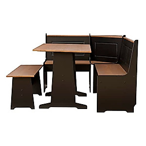 Linon Black and Pecan Breakfast Dining Set Ardmore Nook