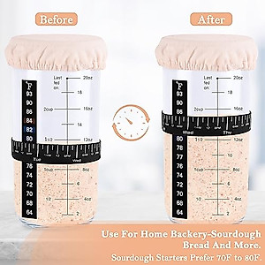 NEOBELLA Sourdough Starter Kit, 24 oz Sourdough Starter Jar with Thermometer, Feeding Date Band, Scraper, Cloth Cover, and Metal Lid. Sourdough Baking