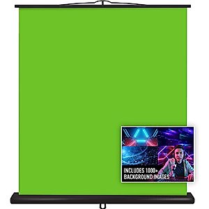 Valera Creator Green Screen – Collapsible Chroma Key Panel,+1000 Free Backgrounds Included, Portable Retractable Wrinkle Resistant Fabric Backdrop, Adjustable Height, 10 Second Setup