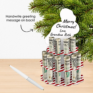 Big Dot of Happiness Flamingle Bells - DIY Tropical Christmas Party Money Holder Gift - Cash Cake