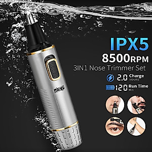 DSP 4-in-1 Pro Barber Kit: Cordless Hair Clipper, Trimmer, Shaver & Nose Hair Remover - Styling & Grooming Set with Scissors, Fade Tools, LED Display