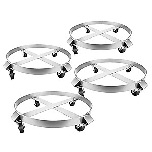 55-Gallon Drum Dolly Set of 4 - Heavy-Duty Steel Dolly Pack with Cross Braces and 4 Caster Wheels - 1,000-Pound Capacity Each by Pentagon Tools