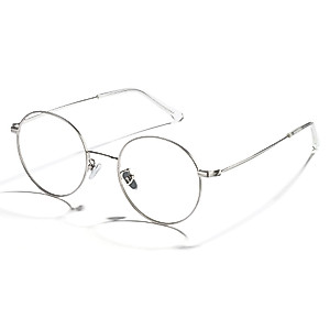 Cyxus Blue Light Glasses for Women Men Round UV Blocking Computer Glasses Clear Lens Metal Large Frame Eyewear Ultra Light Relieve Digital Screen Eye Strain, Headache