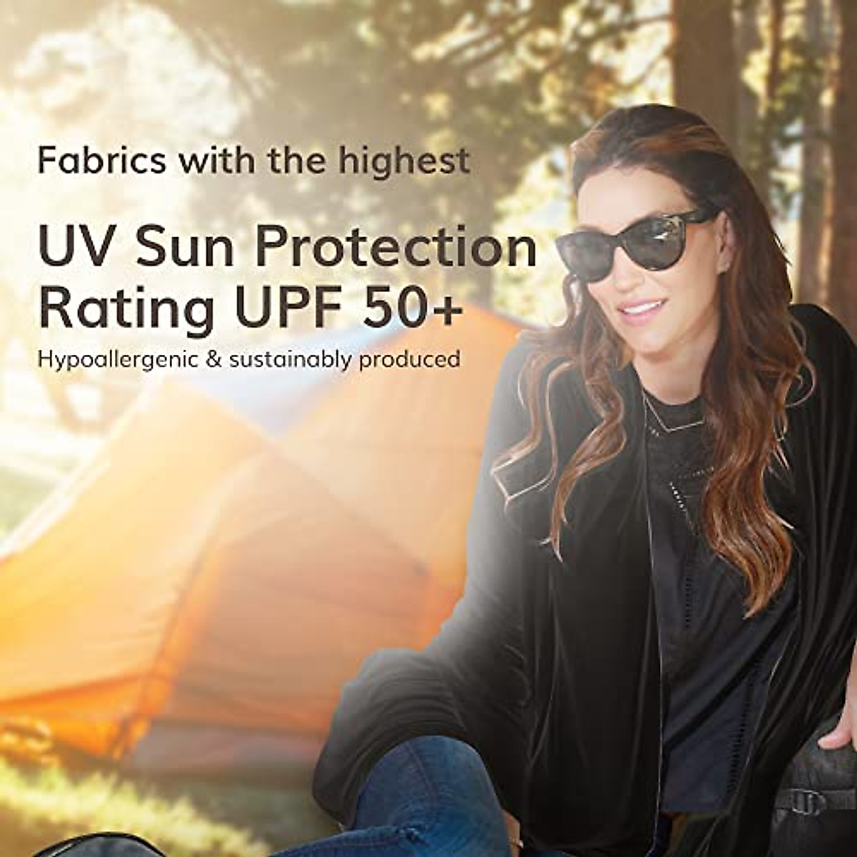 Happyluxe Shawl Wraps for Women, Versatile Wrap Shawl for Women, Wrap Scarf, Pashmina, Travel Gifts for Women - Jet Black