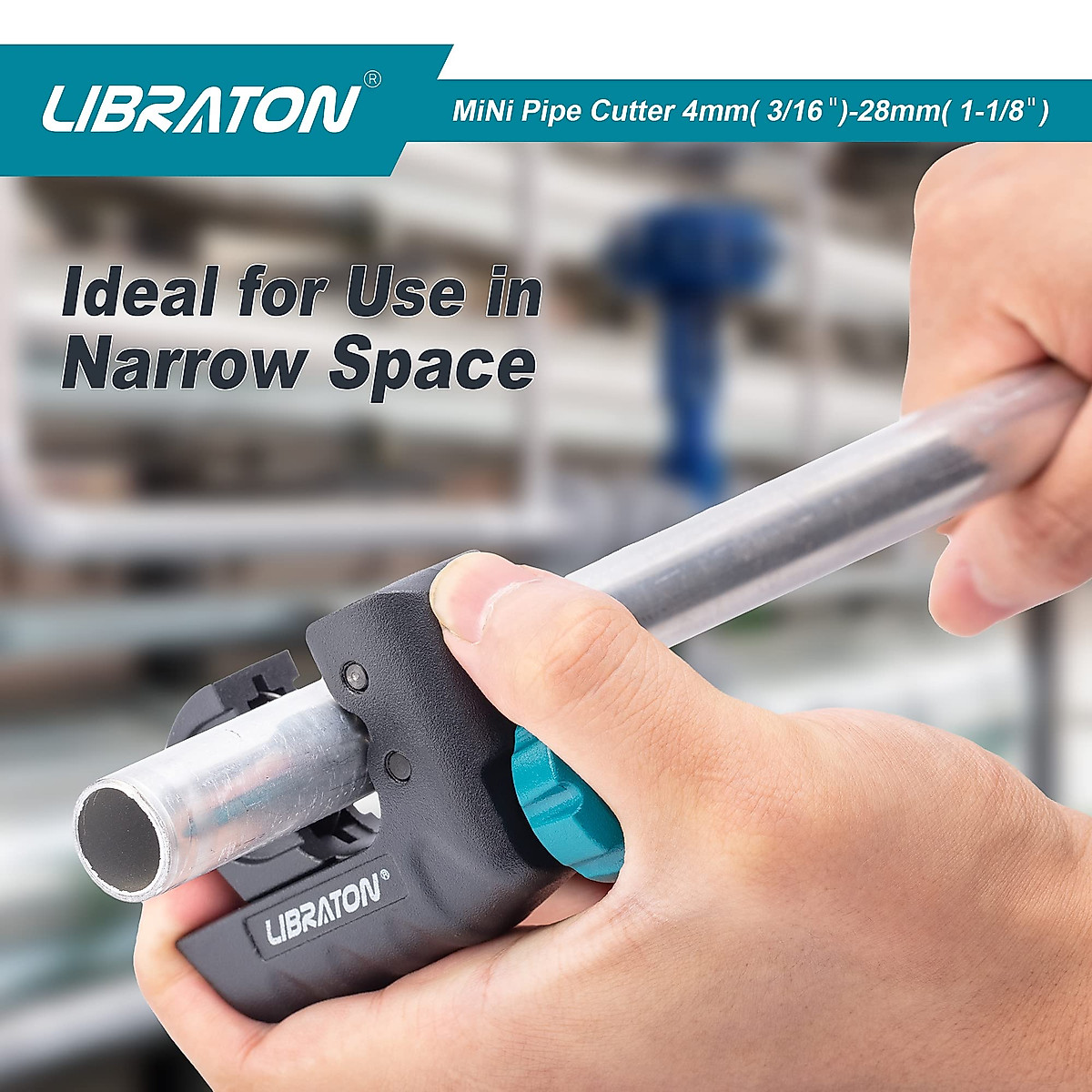 Libraton Tubing Cutter 3/16" to 1-1/8", Mini Tube Cutter, Copper Cutter, Heavy Duty Mini Pipe Cutter, Copper Tube Cutter with Deburring Tool for Copper Pipe, Aluminum Pipe, Thin Stainless Steel Pipe