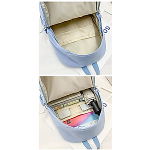 JHTPSLR Preppy Backpack Y2K Aesthetic Backpack Lambswool Stars Patchwork Backpack Cute Kawaii Stars Backpack Supplies Casual Daypack (Black)