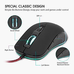 mafiti Wired Mouse, Computer Mouse for Laptop Notebook Desktop USB RGB Mice 3200DPI