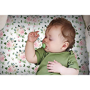 Fitted Bassinet Sheets Fitted for Baby Girl, 33"x16" Stretch to Fit Different Cradle and Bassinet Mattress Set, Ultra Soft Breathable Cozy Cradle Sheets, 2 Pack. (Love - Flowers)