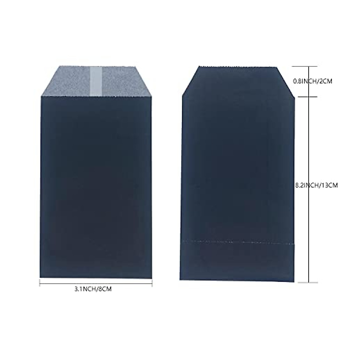 Amsthow Glassine Bags Wax Paper 3.15 x 5.12-inch Treat Little Snack Black Bags for Cookies, Snacks, Chocolate (100Pcs Black)