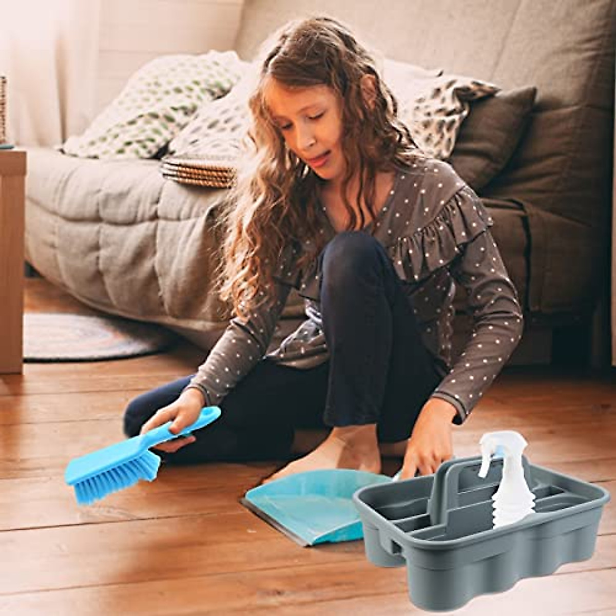 Baluue 1pc Floors Shower Portable Handle Basket, Multiuse Basket，hand All- - Utility with and Storage Sundries Versatile Bathroom Commercial Tool Multipurpose Cleaning Caddy Organizer