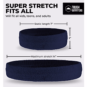 Running Headbands for Men and Women - Athletic Sweatband - Terry Cloth Bands for Basketball, Tennis, Football, Gym, Running, Cosplay & Costumes