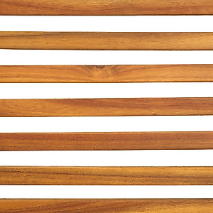 SAFAVIEH Outdoor Collection Monti Natural/White Solid Wood Bench, Ideal for Deck, Patio, Backyard, Sunroom