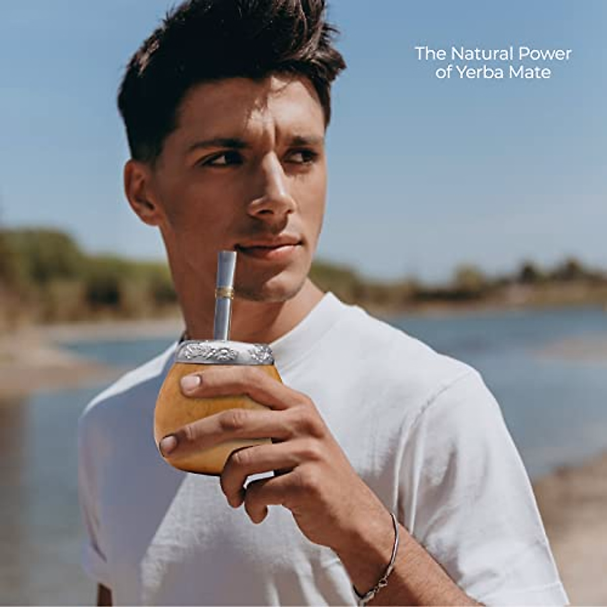 BALIBETOV Yerba Mate Gourd Set (Original Natural Handmade Yerba Mate Cup Argentina) - Includes Mate Tea Cup, Bombilla (Yerba Mate Straw) and Clean Brush - Classic Mate Cup and Bombilla Set (Suela)