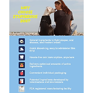 Stupendous Dog Breath Freshener Strip: Pet Dental Care Supplement for Clean Teeth, Fresh Breath, & Healthy Mouth - Dog Bad Breath Treatment, Brushless Oral Care Toothpaste for Dogs & Cats (30 Strips)