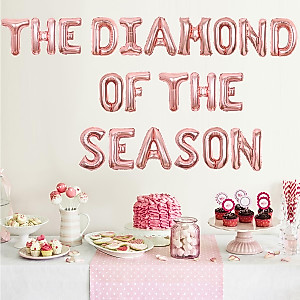 Tea Party Bridal Shower Decorations, The Diamond of the Season Banner Foil Balloons for High Tea Party Supplies, Garden Party Bridal Shower for Girls Women