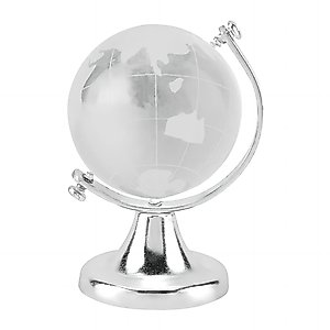 Clear Crystal Sphere, 6.5x4cm Mini Round Earth Globe World Map Ball with Metal Stand Decor Crystal Glass Ball Decorative(Sliver)