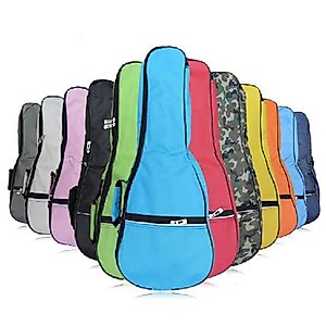 HOT SEAL Waterproof Durable Colorful Ukulele Cotton Case Bag with Storage (21in, light blue)