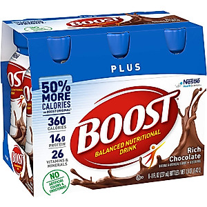 BOOST Plus Rich Chocolate Nutritional Drink, 8 Fl Oz, 6 Pack