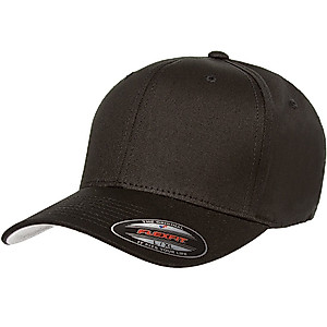 Flexfit Unisex Adult Cotton Twill Fitted Cap Hat Black