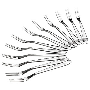 Begale 12-Piece Bistro Appetizer Cocktail and Fruit Forks, 2-Prong Forks, 5.4-INCH