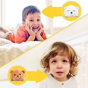 Double-Sided Flip Plush Toy,Reversible Stuffed Animal Mood Plush Flip Show Your Mood at All Times (Bear)