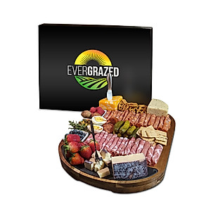 Acacia Cheese Board Set - Large Charcuterie Boards & Cheese Board and Knife Set - Kitchen Wine Meat Cheese Platter - Unique Thanksgiving, Christmas, Holiday, Anniversary or Wedding Gift