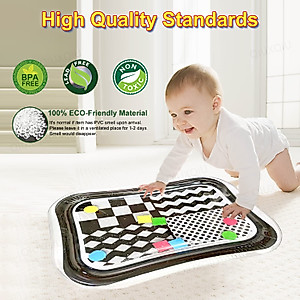 QIUXQIU Toddlers Water Mat Infantable Infants High Contrast Tummy time Baby Water Mat Perfect for Practicing Montessori Time Have Fun Play Activity Center Your Newborn Baby Gear Must Haves