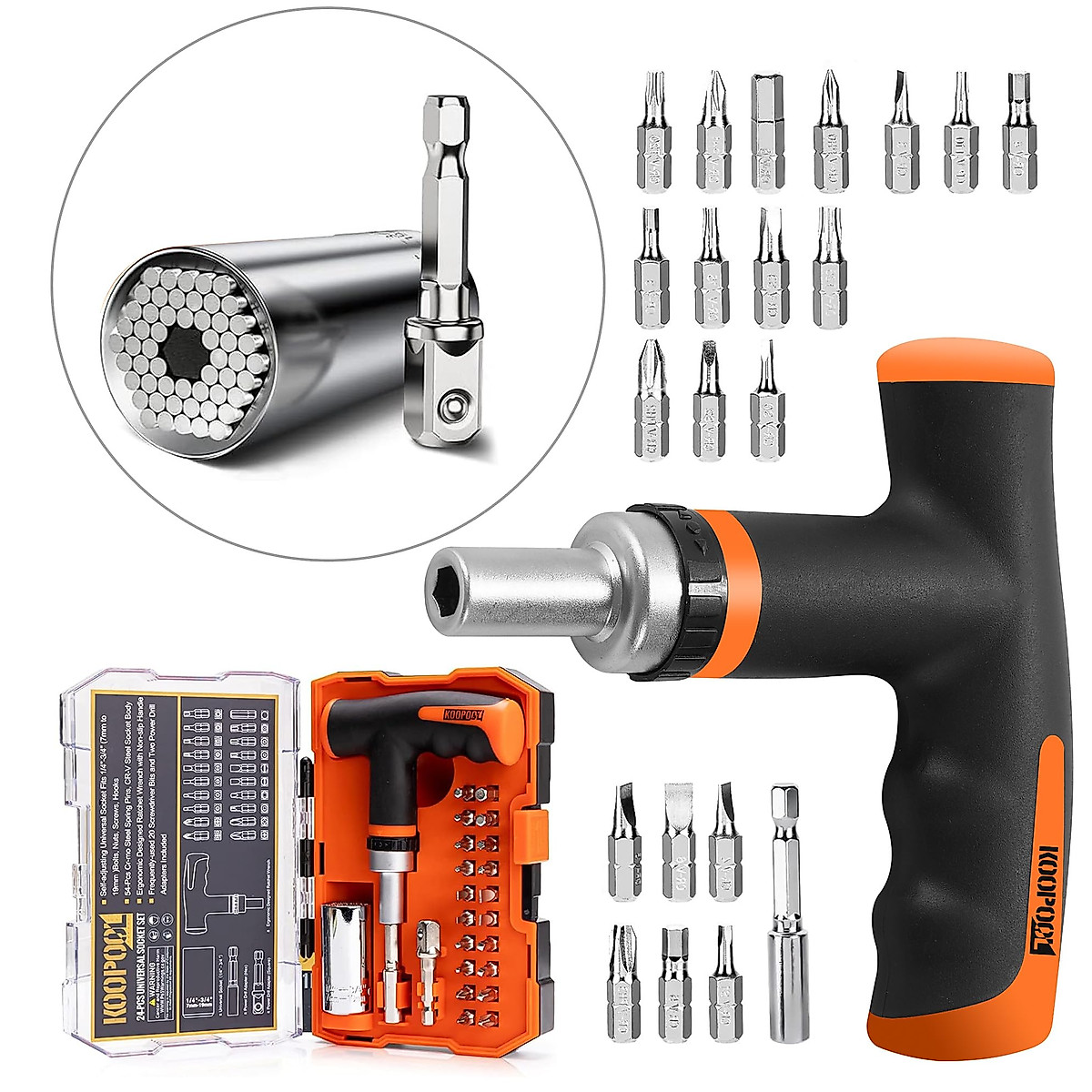 Universal Socket Tool Set, Super Socket Uncrew Any Bolt - Cool Gadgets Gifts Idea & Birthday Gifts for Men, Husband, Dad, Father, Mechanic, Tech, Handyman, DIY, Him, Women