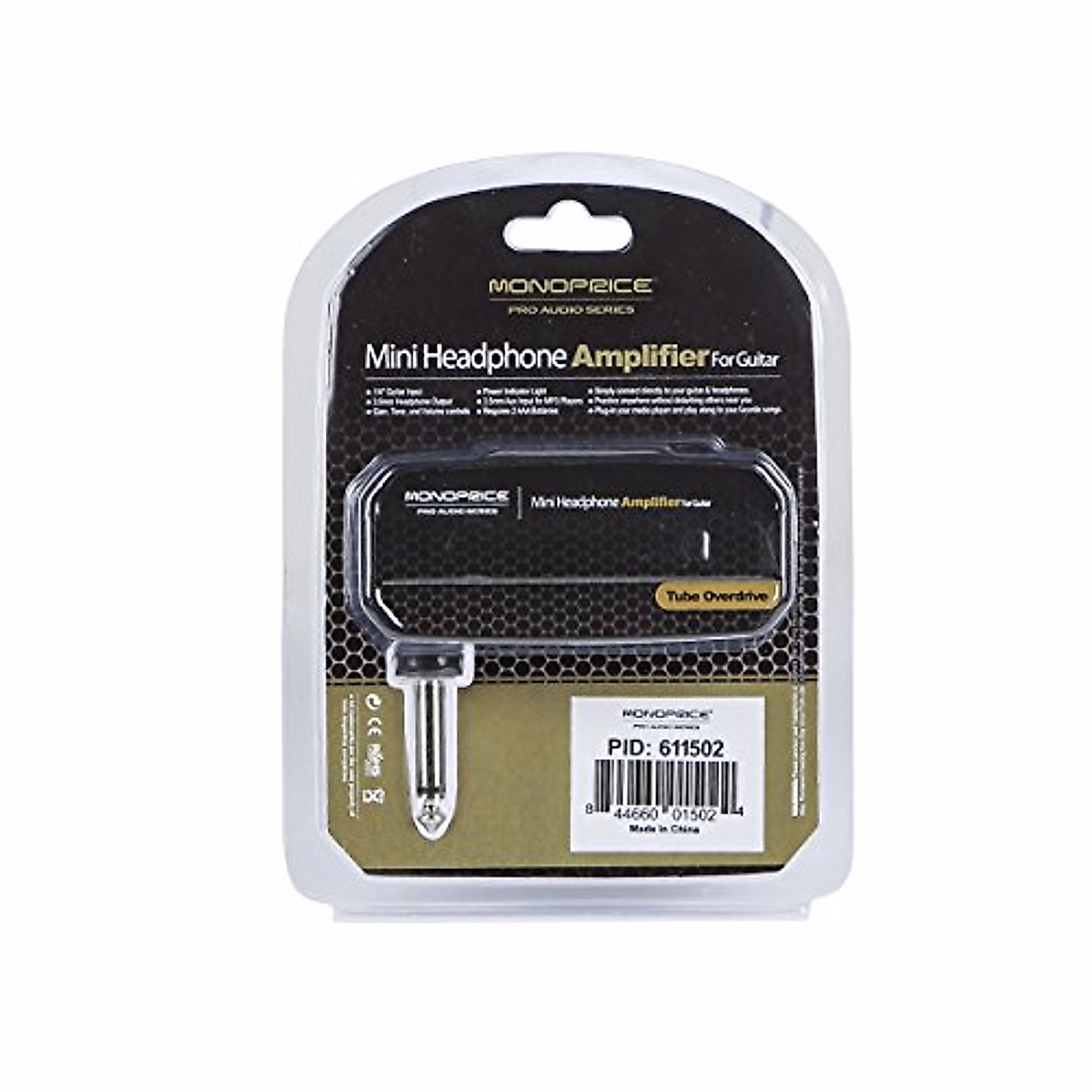 Monoprice 611502 Mini Headphone Amplifier for Guitar,"Tube Overdrive"