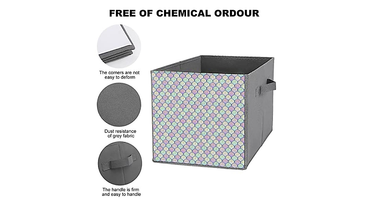 Teal Mermaids Shells Foldable Storage Bins for Home & Toys