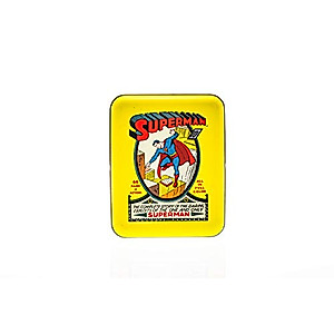 Cartamundi DC Comics Superman Retro Playing Cards, 55 Vintage Style Superman Playing Cards in Embossed Metal Tin, Great Gift for Any Superhero Fan!