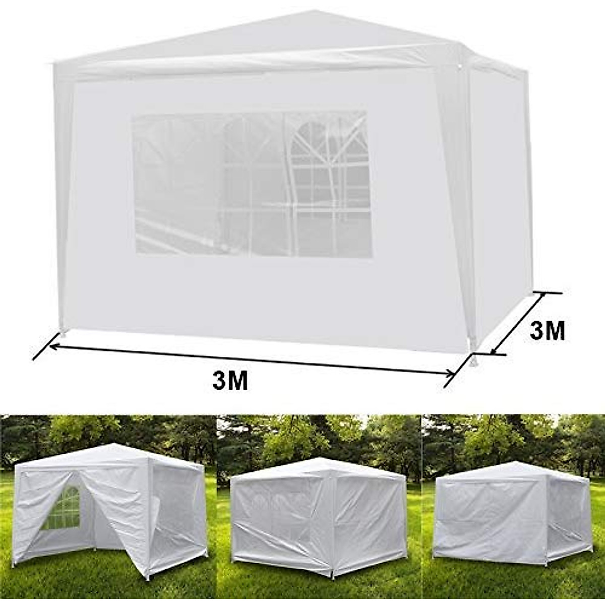 Smartxchoices 10' X 10' Gazebo Canopy Outdoor White Waterproof Tent with Sidewalls and Windows Heavy Duty Tent for Party Wedding Events Beach BBQ (White) …