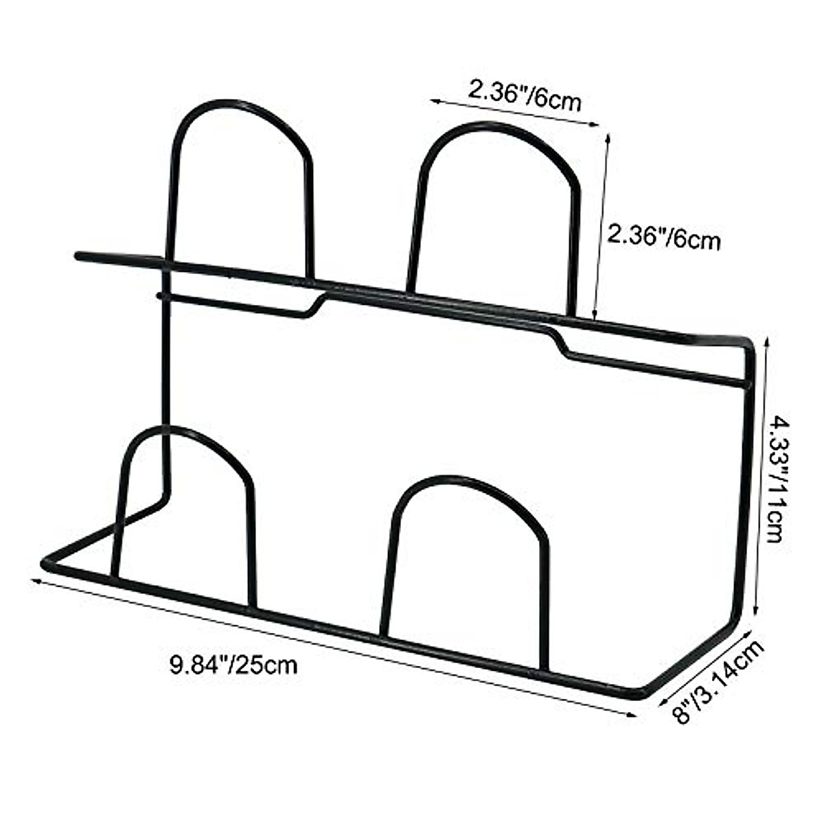 HOMOKUS Wall Mounted Hanging Shoes Rack, 2 Pack Self Adhesive Wall Mounted Shoes Holder, Black Door Shoe Hangers for Bathroom, Entrance